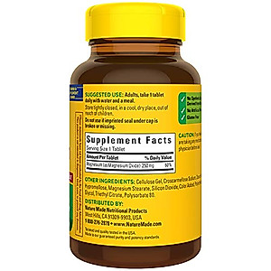 Nature Made Magnesium Oxide 250 mg, Dietary Supplement for Muscle Support, 200 Tablets (Pack of 3)