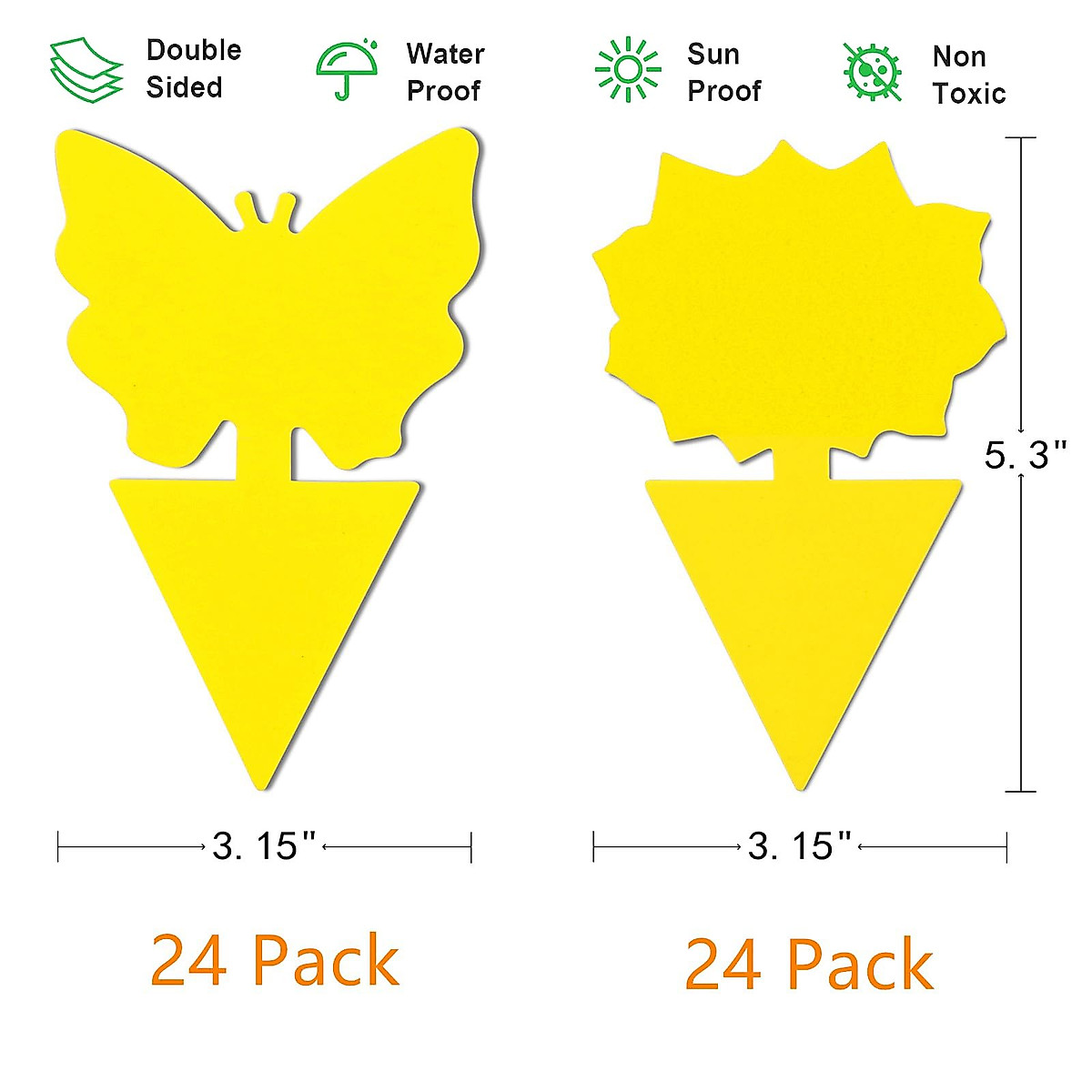 Fruit Fly Gnat Traps for House Indoor, 48 Pack Yellow Sticky Traps for Gnat Indoor Outdoor Plants and Kitchen, Fungus Gnat Killer for Houseplant, Mosquitos and Flying Insect…