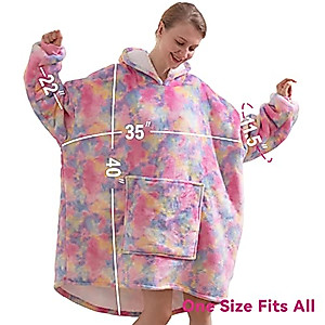 HANYUN Wearable Blanket Sweatshirt for Women and Men,Oversized Sherpa Fleece Blanket Hoodie with Giant Pocket Super Warm and Cozy