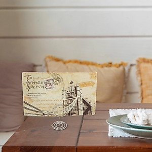 Dimeho 20 Pack Table Number Holders Silver Place Card Stands Small Wire Picture Holders Elegant Metal Menu Clips Decoration for Centerpieces Memo Photo Name at Wedding Anniversary Party