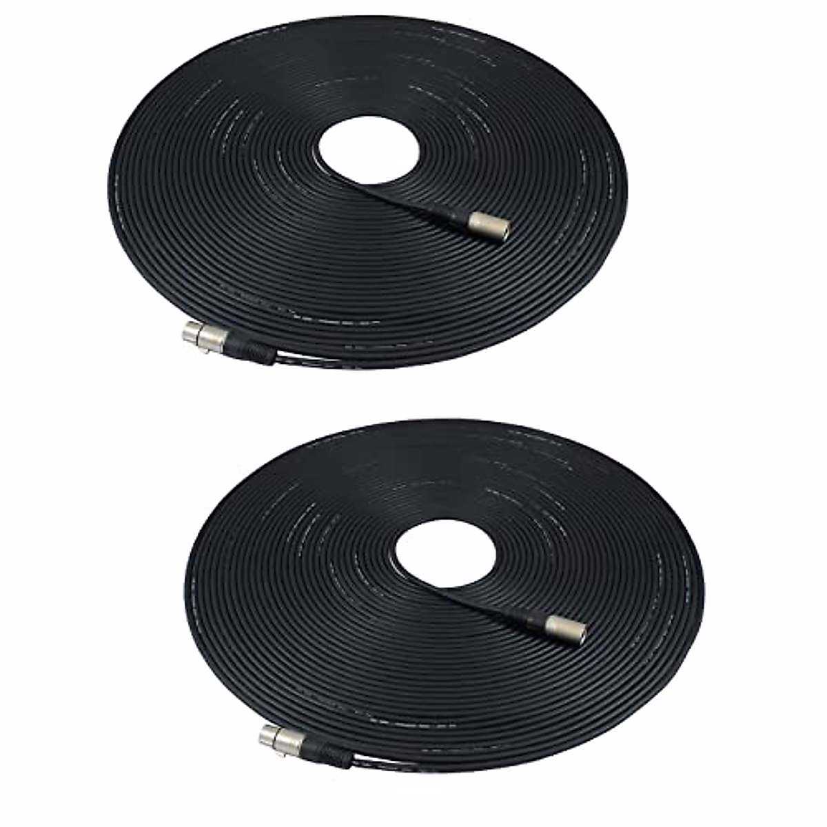 GLS Audio XLR Cables - Set of 2 100ft Male to Female Microphone Cable w/External Locking Mechanism for Professional Studio Recording