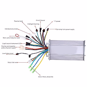 Fabater E-Bike Controller, 500w Waterproof Motor Speed Controller Brushless Controller Kit with LCD Display Panel, Electrical Motor Control Box for Electric, E-Bike, Scooter(48V)