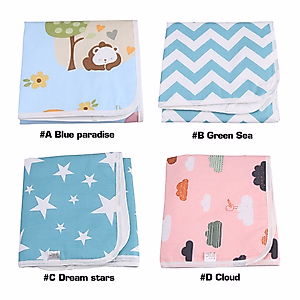 Ultra-Soft Large Washable Baby Changing Pad Mats Baby Cotton Urine Mat Diaper Nappy Bedding Changing Cover Pad Disposable Sanitary Baby Infant Toddler Diaper Liners Covers(Dream Stars)