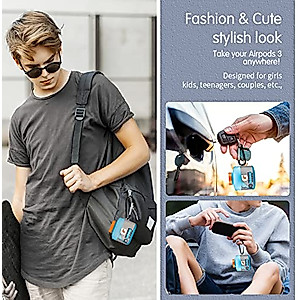 Cartoon Sport Water Case for AirPods 3 Case (2021), 6in1 Accessories Set Protective Cover for Air pods 3, Cute Food Design Silicone Case for AirPods 3rd Generation Case for Boys Men (Blue Sport Water)