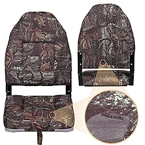 Leader Accessories A Pair of Elite Low/High Back Folding Fishing Boat Seat (2 Seats) (A-Camo)