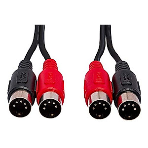 Hosa MID-201 Dual MIDI Cable, Dual 5-pin DIN to Same, 1 m