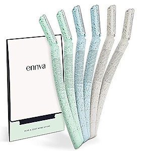 ennva Eyebrow Razor for Women | Dermaplane Facial Razor for Women Face | Hair Trimmer Face Razor for Women Body Use | Multipurpose Facial Hair Removal Disposable Blades Eyebrow Shaper Tool - 6pcs
