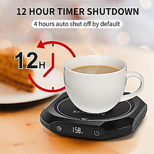 Coffee Mug Warmer, Smart Electric Cup Warmer with 3 Temperature Setting, Beverage Warmer Auto Shut Off & 1-12H Timer, Candle Warmer for Desk Home Office, Best Birthday Present Ideas