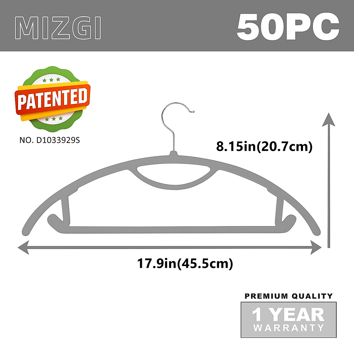 MIZGI Premium Velvet Hangers 50-Pack,No Shoulder Bump Hangers W/Tie Bar Ultra Thin Space Saving Non Slip Hangers Heavy Duty Felt Rounded Clothes Hangers for Sweaters,Coat,Jackets,Pants,Shirts