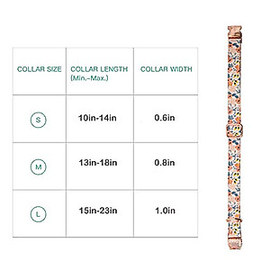 Metal Buckle Dog Collar, Durable Adjustable Dog Collar Soft for Small Medium Large Dogs (S(10-14in), Flower3)