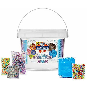 Elmer's GUE Premade Includes 5 Sets of Slime Add-ins, 3 Lb. Bucket, Glassy Clear, Large