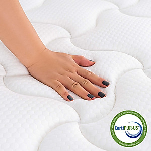 Queen Mattress, 12 Inch Pillow Top Hybrid Mattress in a Box Medium Firm Fiberglass-Free, Soft Breathable Pressure Relief Memory Foam Pocket Innerspring Bed, CertiPUR-US Certified