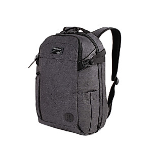SwissGear Hybrid 16 inch Laptop Backpack for Travel, Work, School, Men's and Women's, Heather Grey