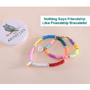 The Artist Life 6000 Clay Heishi Beads Bracelet Making Kit, 24 Colors with 1000+ Letters & Decorative Beads, 6mm Flat Polymer Clay Beads, DIY Jewelry Making Kit, Craft Kit, Bracelets, Necklaces