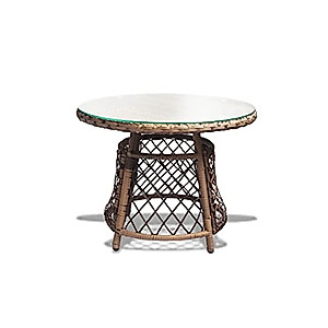 N&V Outdoor Chairs Set Bistro Set 3 Pieces Patio Conversation Set Furniture Set for Balcony Rattan Chairs and Table with Cushions Beige Red Green (RED)