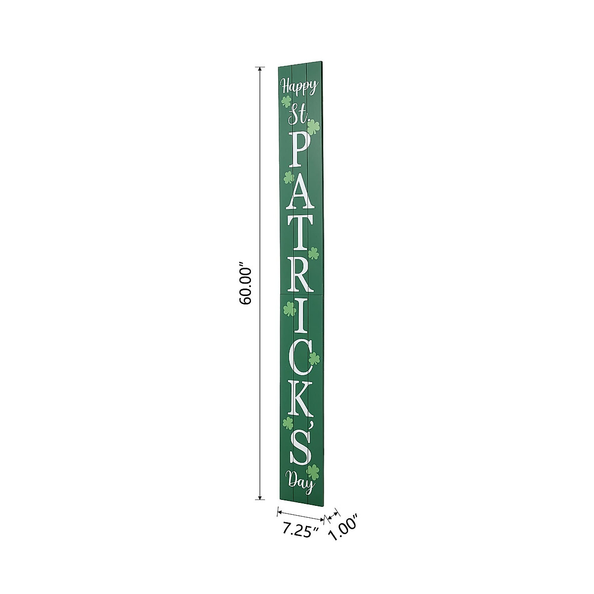Glitzhome 60"L Wooden St. Patrick's Porch Sign, Happy St Patrick's Day Vertical Porch Decor for Home Front Door Yard Party