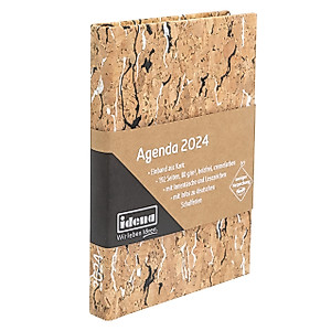 Idena 11057-2024 Diary - DIN A6, Cork, 192 Pages, 1 Week on 1 Page, Agenda, Weekly Planner