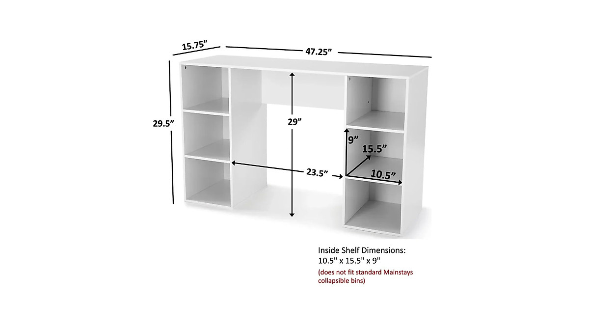 6-Cube Storage Computer Desk - Stylish & Durable White/Black
