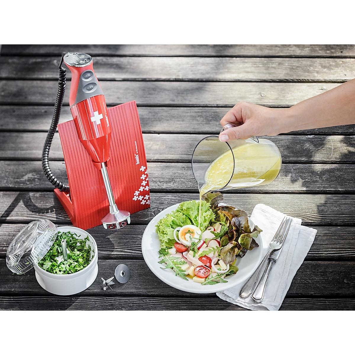 Bamix 1000ml Graduated BPA-Free Blending Pitcher with Handle Jug – Practical and Durable Container – Perfect Accessory to Immersion Blenders – Freezer, Microwave, and Dishwasher Safe