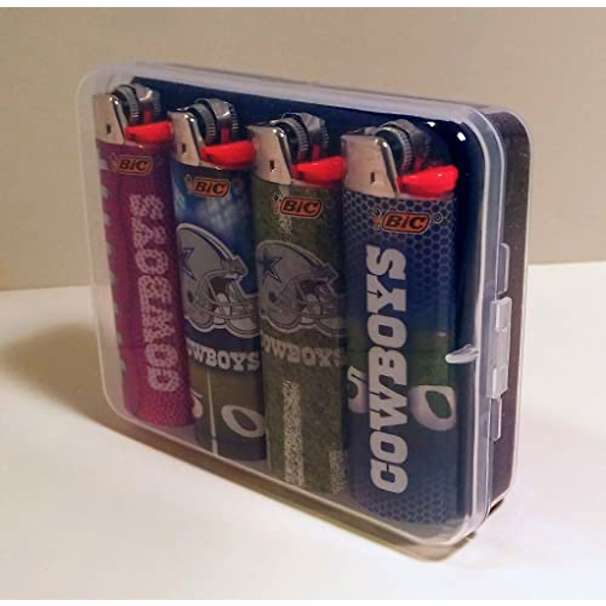 Team Lighters - Cowboys - Set of 4 Special Edition Lighters - Includes Display Case / Protective Holder - Set #2 of 2 - Football, Dallas