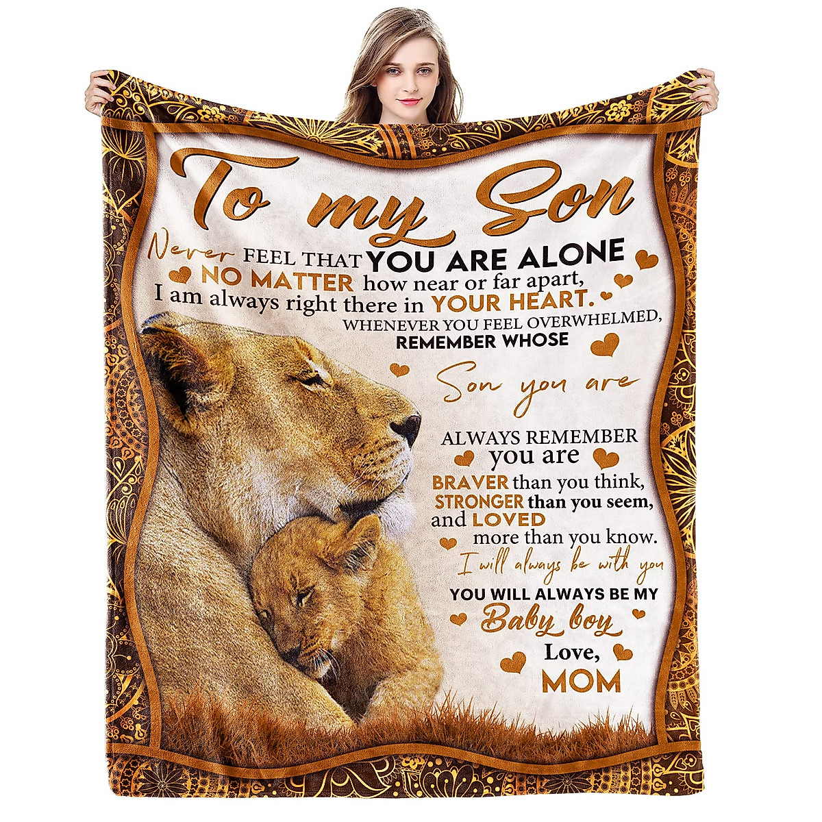 GIvetoyou Son Gifts from Mom Blanket Gifts for Son from Mom Son Blanket from Mom to My Son Blanket from Mom Birthday Valentines Day Graduation for Son Him Boy Throw Bed Blanket 60" X 50"