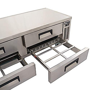 PEAKCOLD 4 Drawer Refrigerated Commercial Chef Base - Kitchen Equipment Stand Refrigerator; 72" W