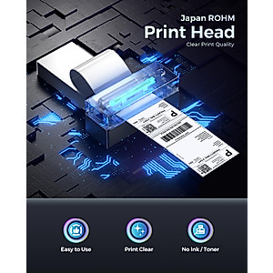 Bluetooth Thermal Label Printer, Munbyn 4x6 Shipping Label Printer for Shipping Packages, Compatible with iOS, Android, PC, Mac, Chrome OS, Etsy, Ebay, Shopify, Amazon, USPS and More