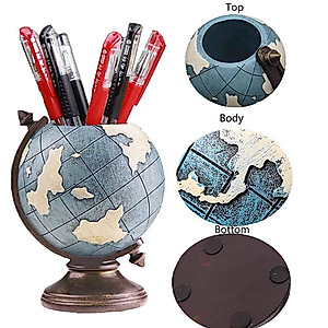 MUAMAX Globe Pen Pencil Holder for Desk Pen Organizer for Desk Desktop Organizer Pencil Cup Pot Desk Accessories for Home Office School