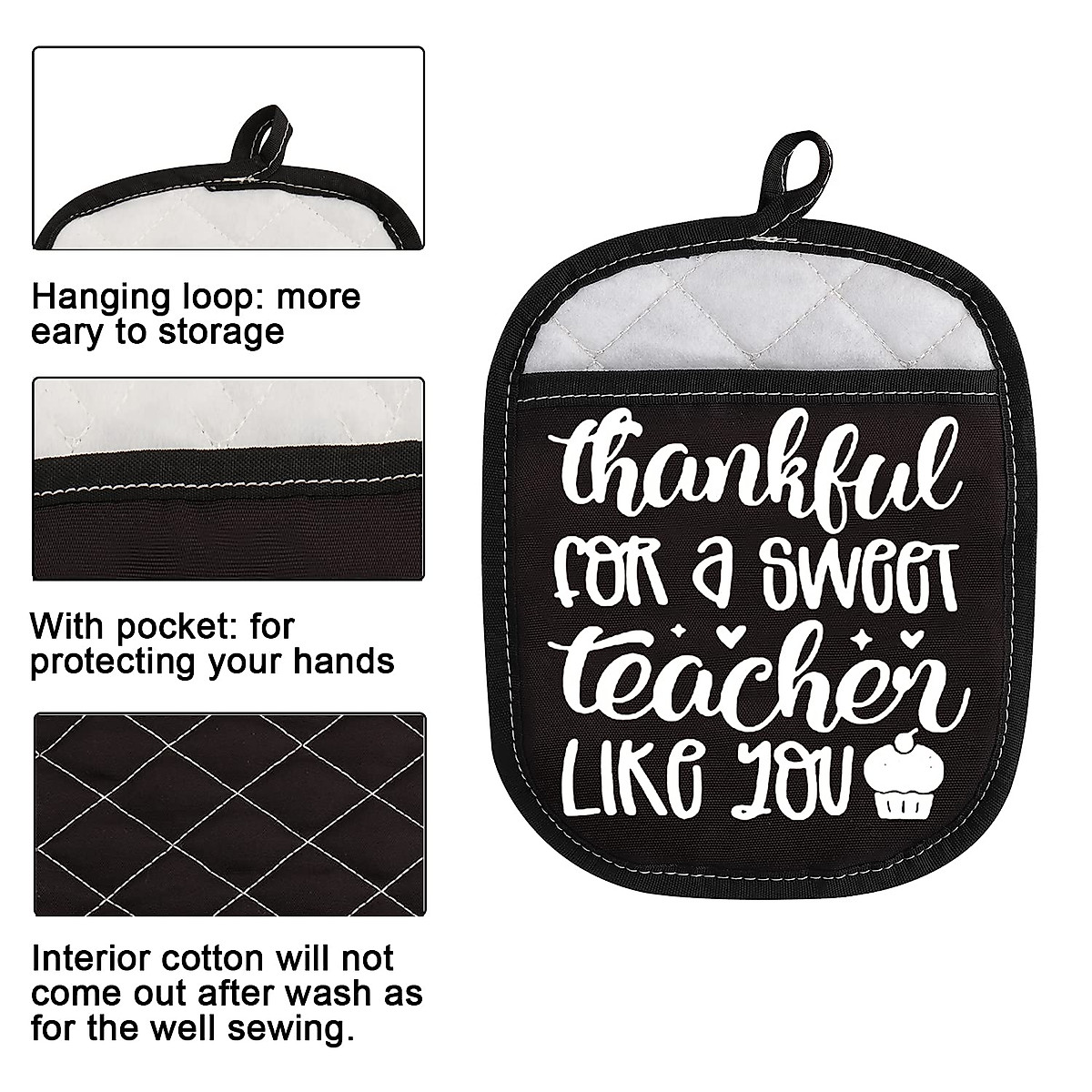 Teacher Appreciation Gift Thankful for A Sweet Teacher Like You Oven Pads Pot Holder (Sweet Teacher Like You)