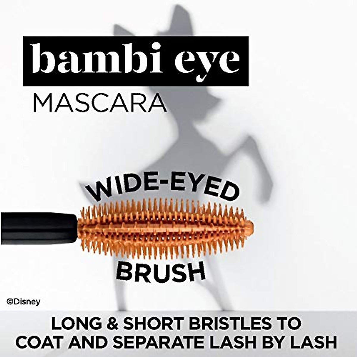 L'Oreal Paris Bambi Eye Mascara, Lasting Volume, Length & Lift, Doe-Eye Definition, No Clumping or Smudging, Waterproof, Blackest Black, 0.21 fl. oz.