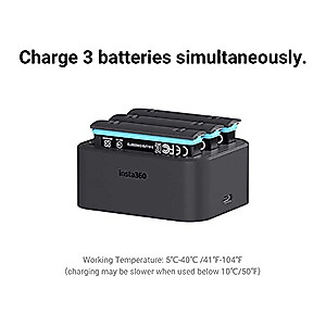 Insta360 ONE X2 Battery & Fast Charge Hub Bundle - Includes Fast Charge Hub + 2 Batteries (1630mAh) for Insta360 ONE X2 360 Camera (3 Items)