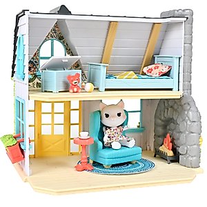 Honey Bee Acres 11" Tall Sunflower Cottage Doll Playset, 17 Pieces,White