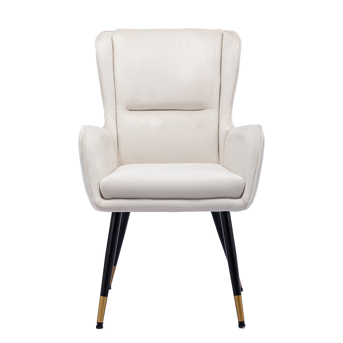 SHangGuanTUTU Modern Velvet Accent Chair, Comfy Wingback Reading Lounge Armchair for Bedroom Living Room Home Office (Grey)