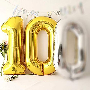Tellpet Gold Number 10 Balloon, 40 Inch