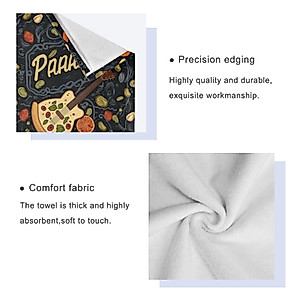 Flradish Pizza Background Towels 3 Pack Bath Towels for Bathroom Set Soft Cotton Highly Absorbent Lightweight & Quickdry Towel Set 1 Bath Towel,1 Hand Towel,1 Washclothe