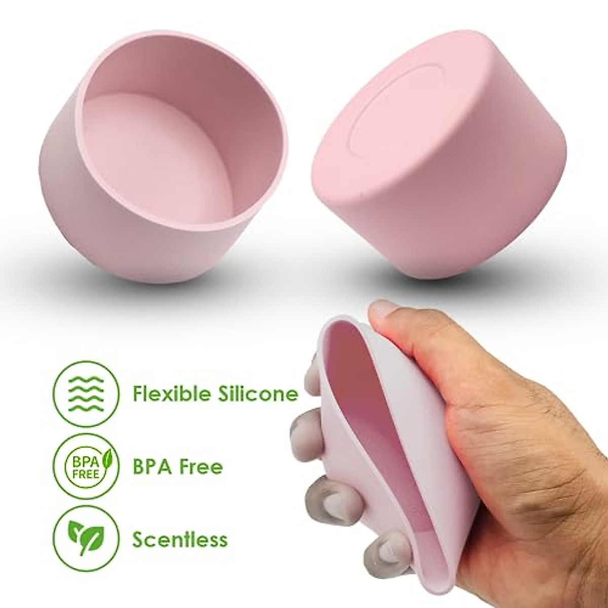 Elevate 2 Pcs Silicone Boot for Stanley Quencher 40oz, 30oz Tumbler with Handle and Stanley IceFlow 20oz, Anti-Slip Protective Water Bottle Bottom Cover for Hydro Sport Flask Bottle 12oz-24oz (Pink)