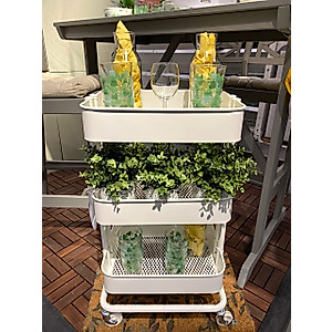 MaxWorks 50175 3-Tier Metal Rolling Utility Cart Heavy Duty Storage with Wheels