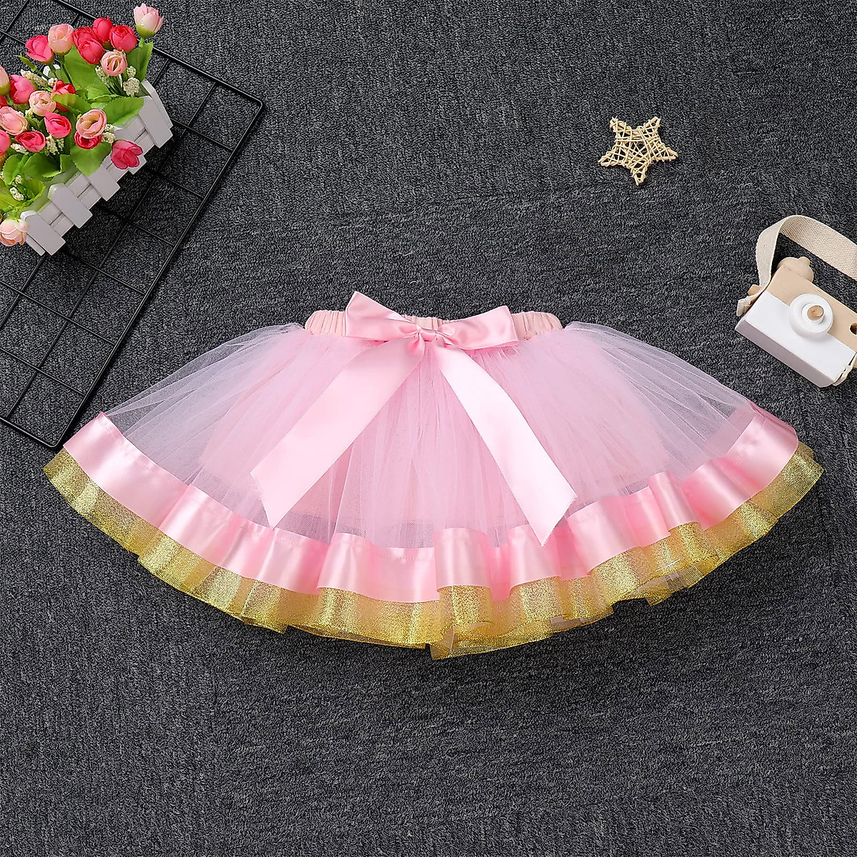 IDOPIP Elephant 1st Birthday Outfit for Baby Girl Elephant Romper + Ruffle Tulle Tutu Skirt + Headband 3PCS Clothes Set for Elephant Theme Jungle Zoo Birthday Cake Smash Photo Shoot Pink 1 Year