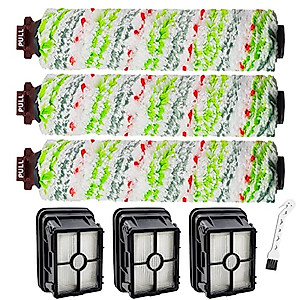 CROSS WAVE Brush Roll Replacement and 1866 Replacement Filters for Bissel CrossWave 2306A CrossWave 1785 Series Vacuum (3 Pack 2460 Multi-Surface Brush Rolls & 3 Pack 1866 Vacuum Filters)