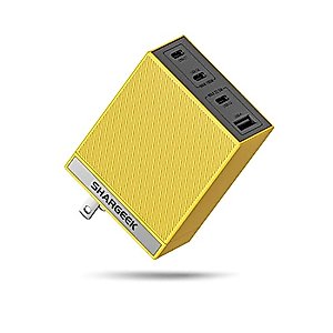 Shargeek USB C Charger, GaN Charger 100W, Wall Charger Multiport Quick Charging Station for iPhone 14/Pro, PPS PD 3.0 MacBook Pro/Air, Dell XPS, Pixel, iPad Pro, and More (Yellow)