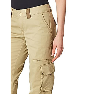 Dickies Women's Relaxed Fit Cargo Pants, Khaki, 6
