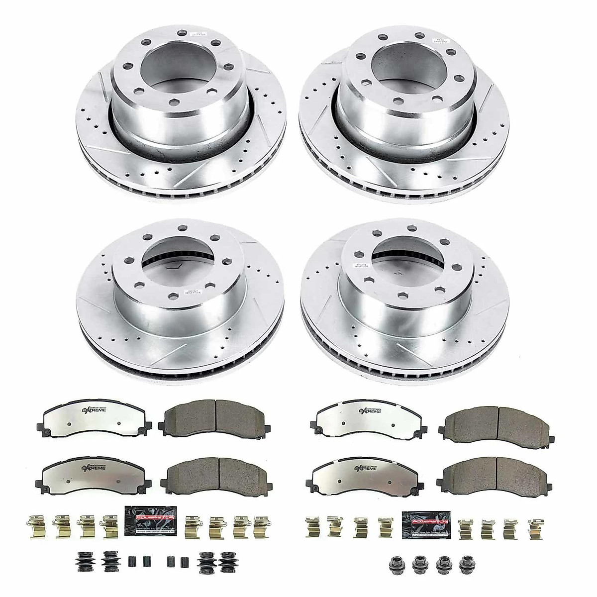 Power Stop Brake Kit For 2019-2022 Ram 2500 - Front and Rear Z36 Truck & Tow Brake Rotors and Carbon Ceramic Brake Pads Replacement, K8640-36