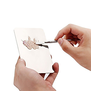 Small Stainless Steel Cosmetic Makeup Palette Spatula Rec Shape Mixing Plate Tool