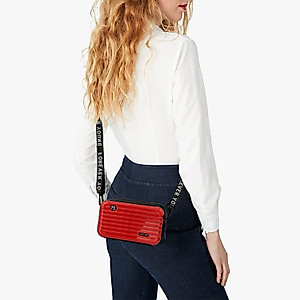 Mini Suitcase Crossbody Bag with Shoulder Strap, Hard Shell Cosmetic Travel Case, Hard Shell Cosmetic Bag,Mini Suitcase Purse with Removeable Wide Strap