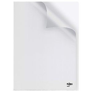 Rexel Nyrex Premium A4 Document Folder, Clear Embossed, 100mic, Cut Back, L-Folder, Pack of 25, 12121