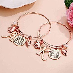 M MOOHAM Elephant Gifts for Women, Letter A Initial Elephant Bracelets for Women Elephant Jewelry, You are Braver than You Believe Inspirational Bracelet Thinking of You Gifts for Women Birthday