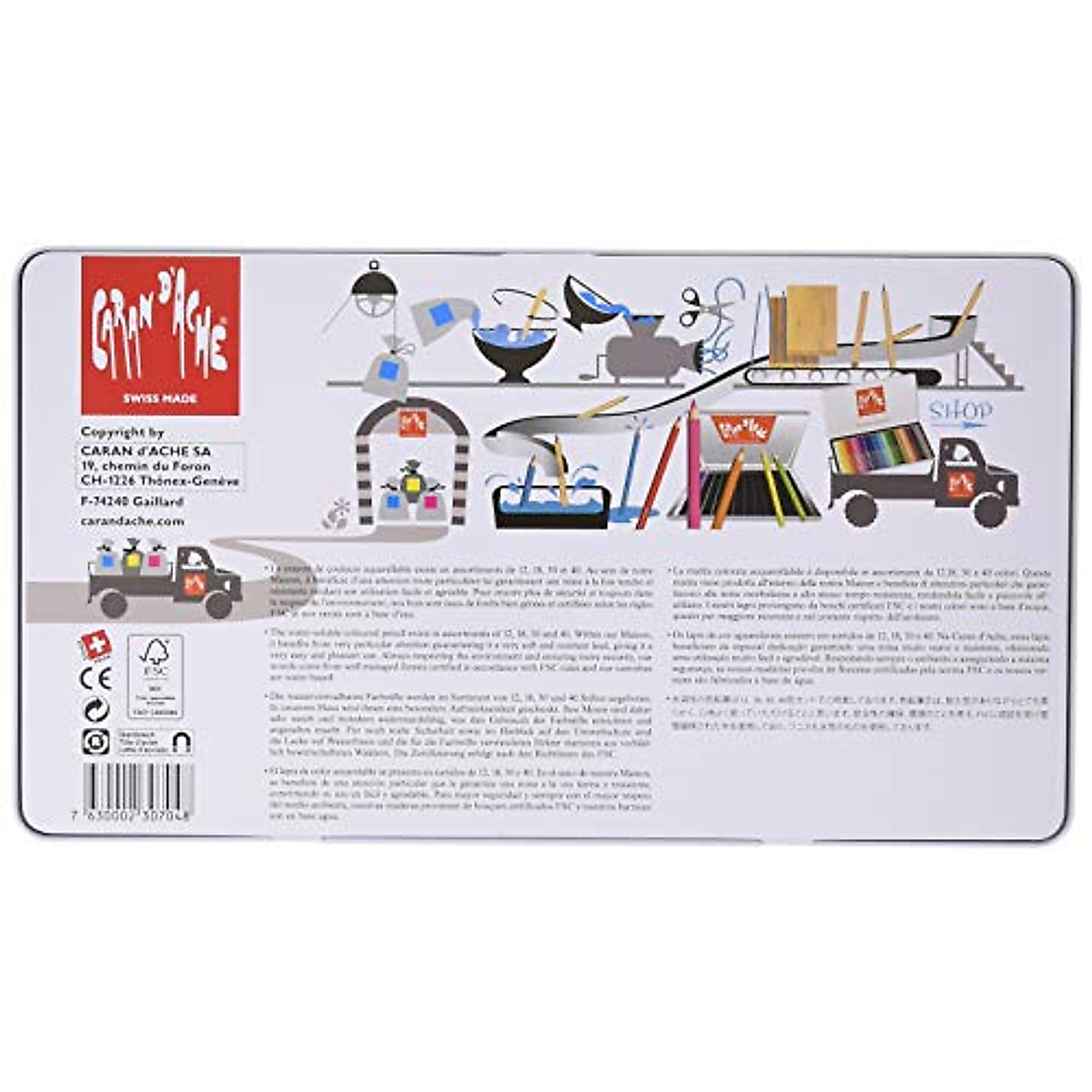 Caran d'Ache Fancolor Color Pencils, 40 Colors