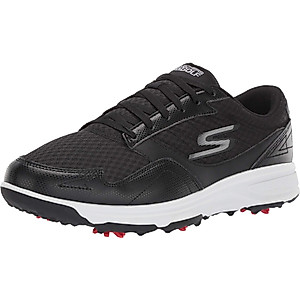 Skechers Men's Torque Sport Fairway Relaxed Fit Spiked Golf Shoe, Black/White, 11 M US