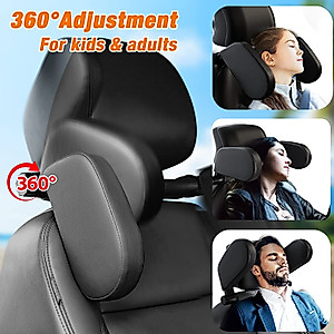 Heapany [Upgraded] Car Headrest Pillow, Head Support Neck Pillows, Roadpal Adjustable Sleeping Headrest for Kids Adults Travel