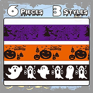 Funtery 6 Pcs Halloween Candy Bowl Large Halloween Plastic Trick Treat Candy Bowls Halloween Party Supplies Halloween Serving Bowl Halloween Candy Holders Tableware Party Decor(Black Ghost)